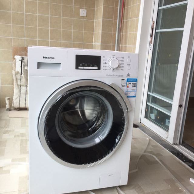 海信（Hisense）XQG80-S1208FWS 8公斤全自动智能变频滚筒洗衣机 高效节能 静音低噪（白色）洗衣机苏宁配送师傅特别好，-苏宁易购