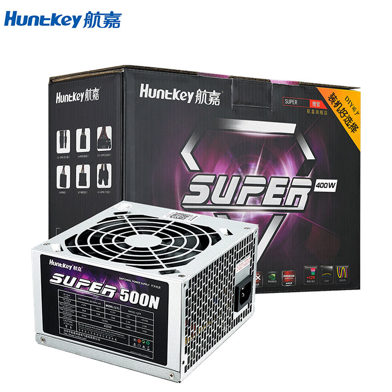 航嘉(Huntkey) SUPER500N 电脑电源 主机箱电源台式机静音电源额定400w节能参数配置_规格_性能_功能-苏宁易购