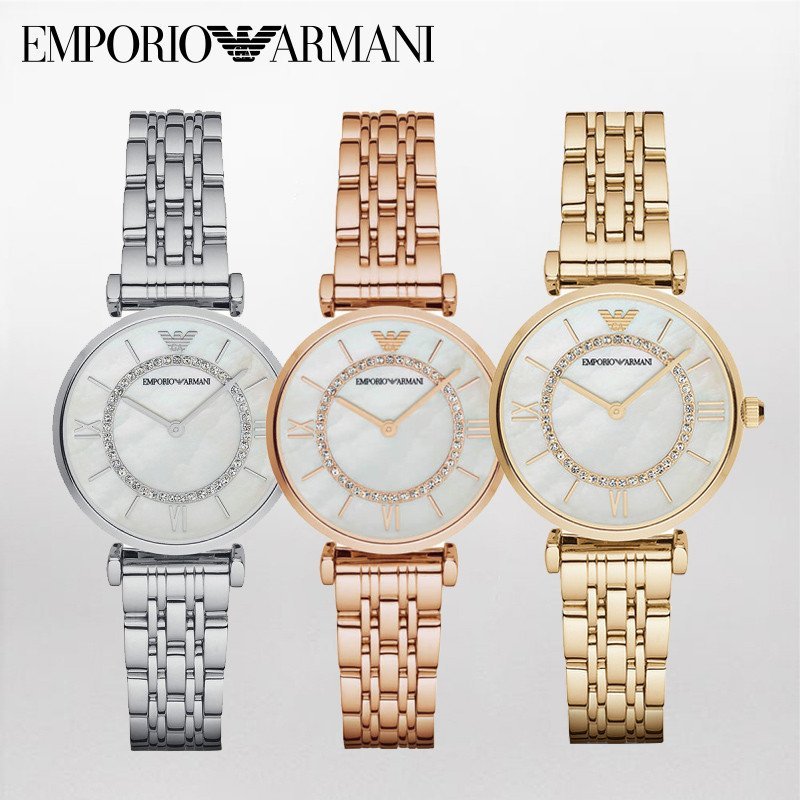 阿玛尼(EMPORIO ARMANI)石英表AR1907 AR1908 AR1909 阿玛尼新款女表精钢带 圆盘 时尚石英表 AR1907 ...