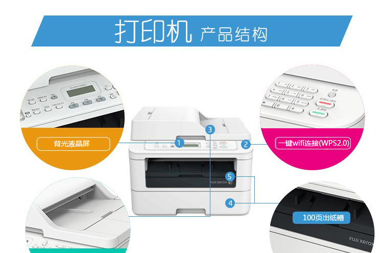 富士施乐（Fuji Xerox）DocuPrint M268DW 无线黑白激光多功能一体机（打印 复印 扫描 双面）海南华颖网上商城海南华颖网上商城